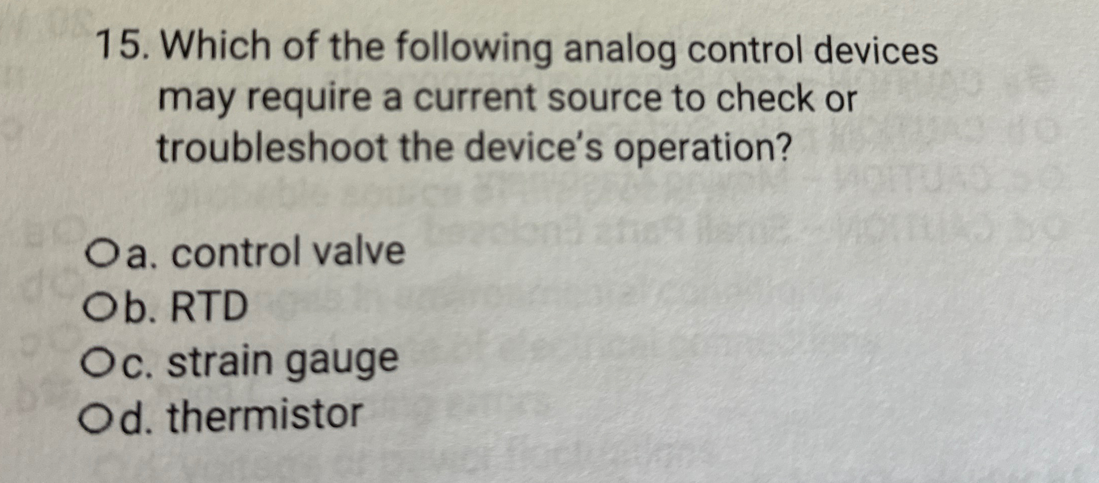 Solved Which of the following analog control devices may | Chegg.com