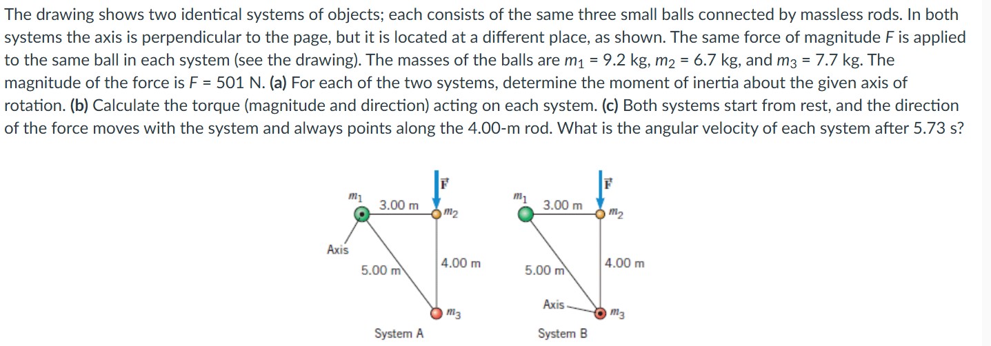 Solved by an EXPERT The drawing shows two identical systems of objects; | Chegg.com
