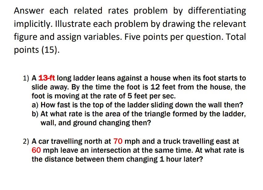 Solved Answer each related rates problem by differentiating | Chegg.com