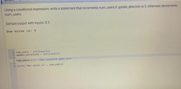 Solved Using A Conditional Expression Write A Statement