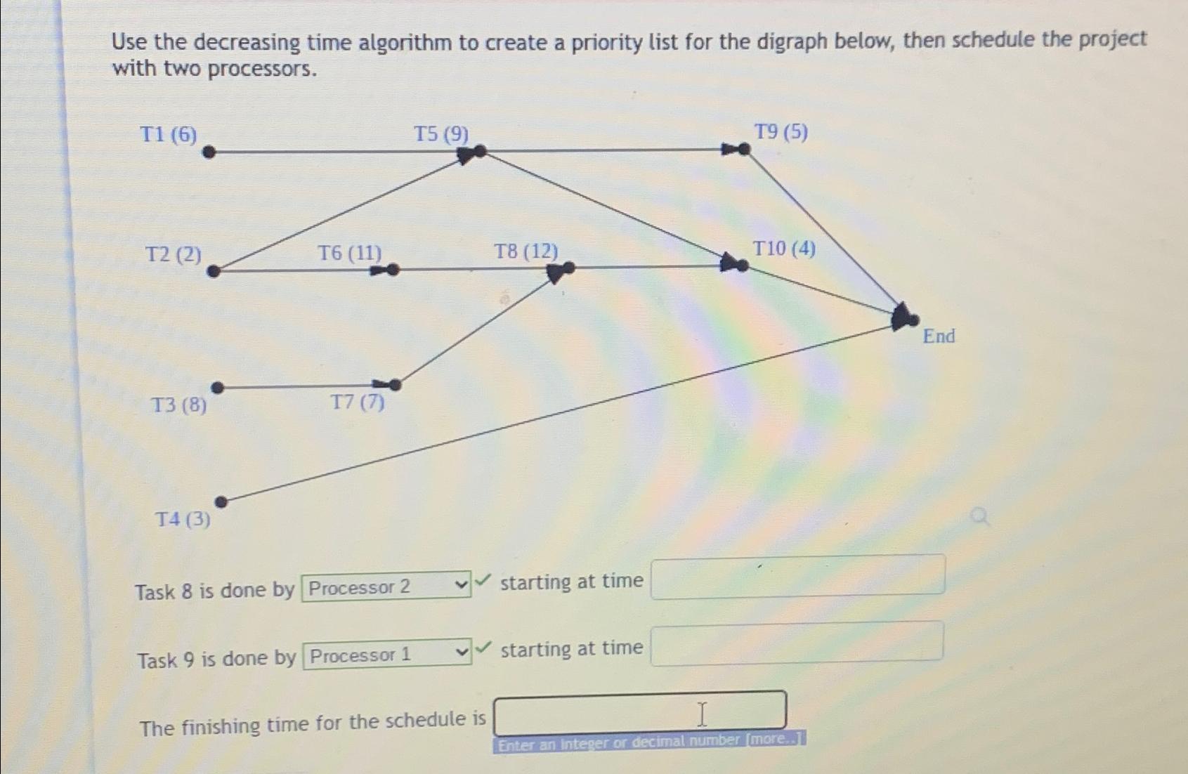 Solved Use The Decreasing Time Algorithm To Create A