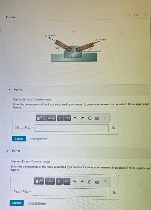Solved Express FI as a Cartesian vector Enter the components | Chegg.com