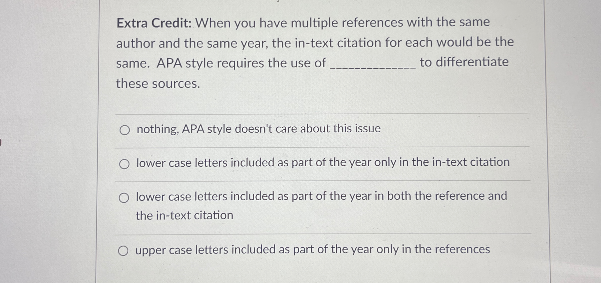 Solved Extra Credit: When you have multiple references with | Chegg.com