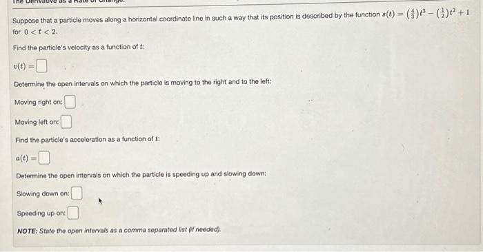 Solved Suppose that a particle moves along a horizontal | Chegg.com
