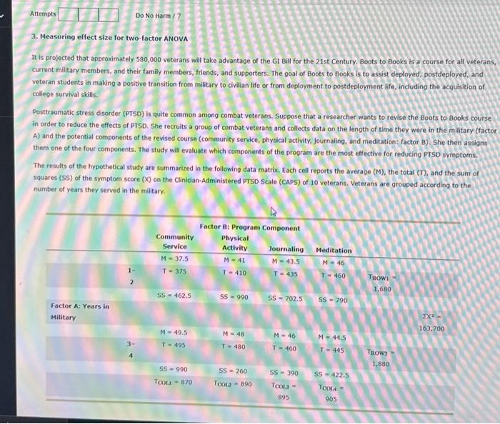 3. Measuring effect size for two-factor ANOVA It is | Chegg.com