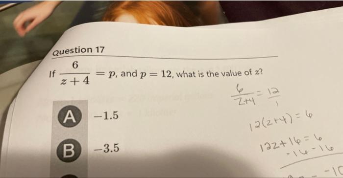 Solved If z+46=p, and p=12, what is the value of z? −1.5 | Chegg.com