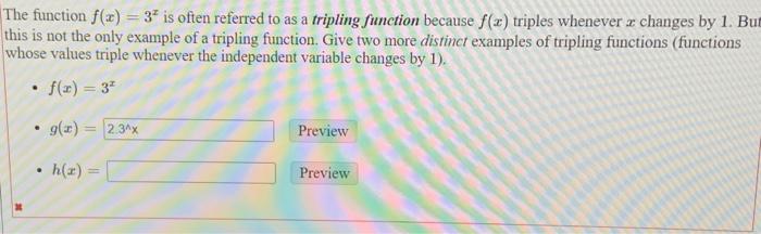 Solved The function f(x)=3* is often referred to as a | Chegg.com