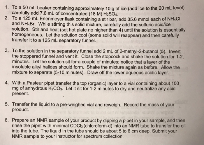 Solved 1. To a 50 mL beaker containing approximately 10 g of | Chegg.com