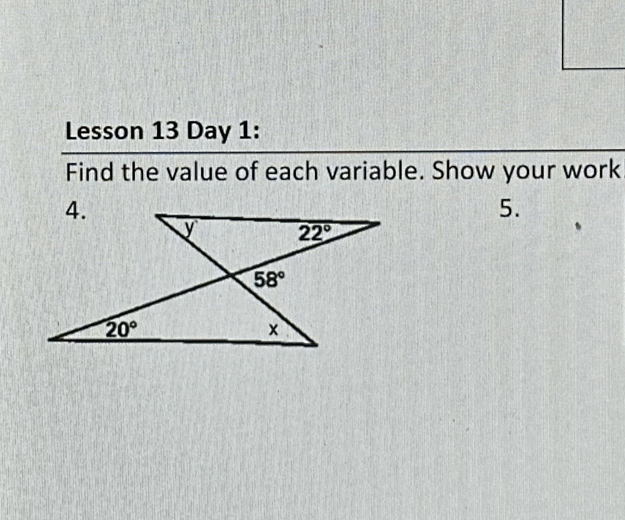 Solved Find the value of each variable. Show your work5. | Chegg.com
