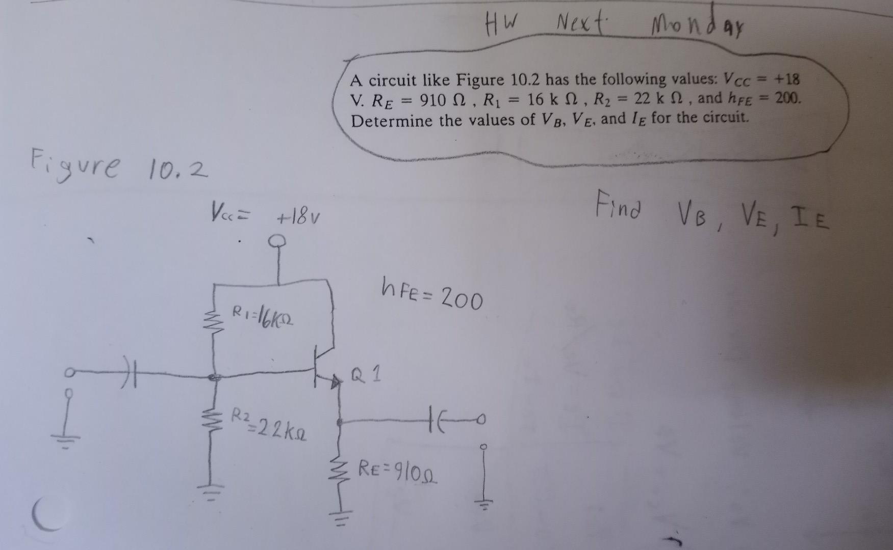 Solved HW Next Monday A circuit like Figure 10.2 has the | Chegg.com