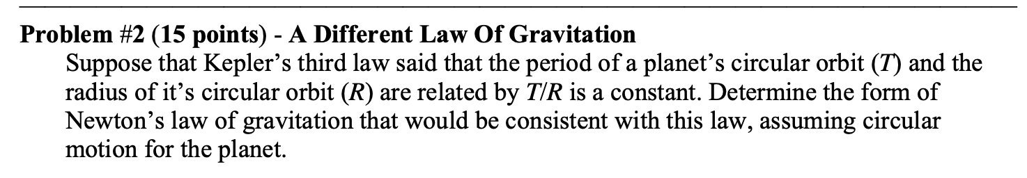 Solved Problem #2 (15 ﻿points) - ﻿A Different Law Of | Chegg.com
