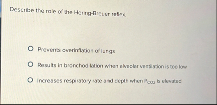 Solved Describe the role of the Hering-Breuer | Chegg.com