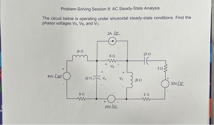 Solved The circuit below is operating under sinusoidal | Chegg.com