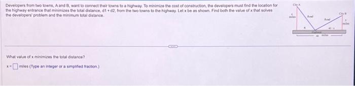 Solved Developers from two towns, A and B, want to connoct | Chegg.com
