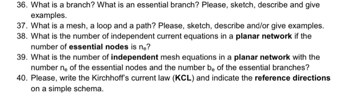 Solved 36. What is a branch? What is an essential branch? | Chegg.com