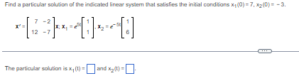 Solved Find a particular solution of the indicated linear | Chegg.com