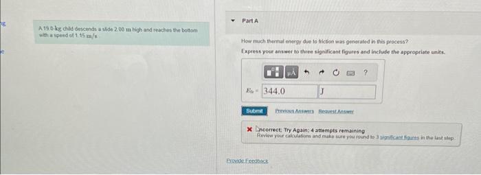 Solved A 190 kg chald descinds a vide 2.00 m Kigh and | Chegg.com