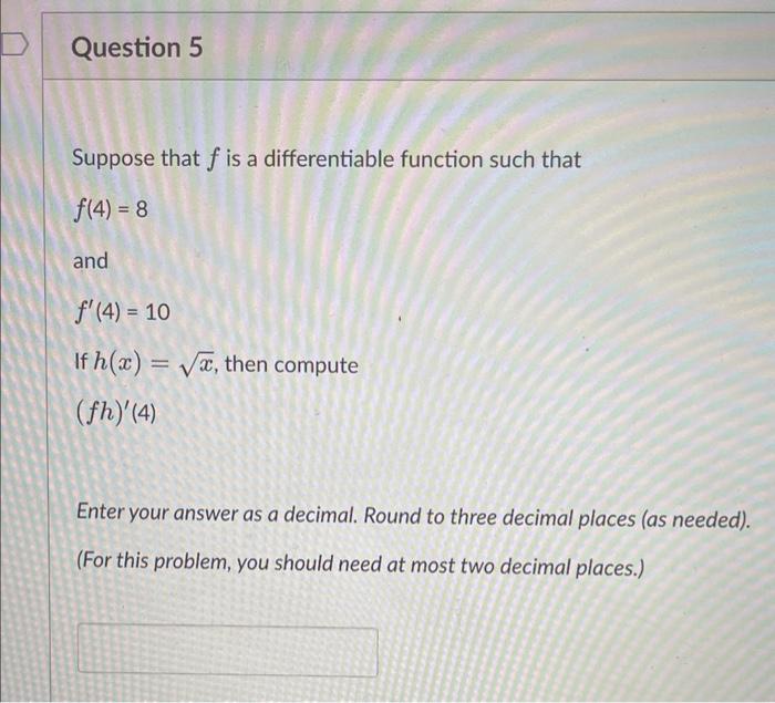 Solved Suppose that f is a differentiable function such that | Chegg.com