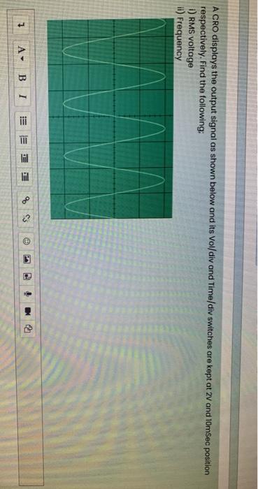 Solved A CRO displays the output signal as shown below and | Chegg.com