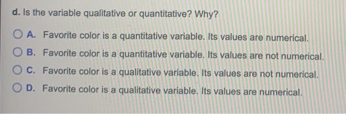 Solved Identify each of the following variables as | Chegg.com