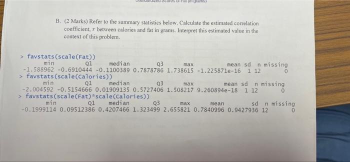 Is part A a postive linear association or just | Chegg.com