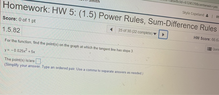 Solved Homework: HW 5: (1.5) Power Rules, Sum-Difference | Chegg.com