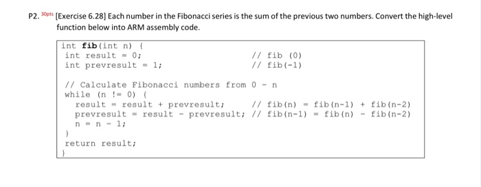Solved P2.30pts [Exercise 6.28] Each number in the Fibonacci | Chegg.com