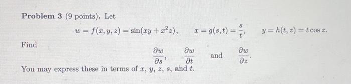 Solved Problem 3 ( 9 points). Let | Chegg.com