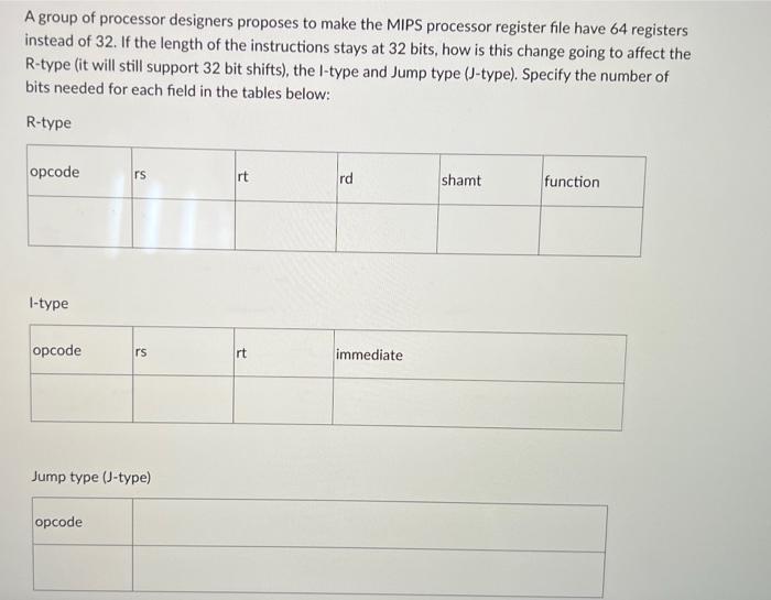 Solved A group of processor designers proposes to make the | Chegg.com