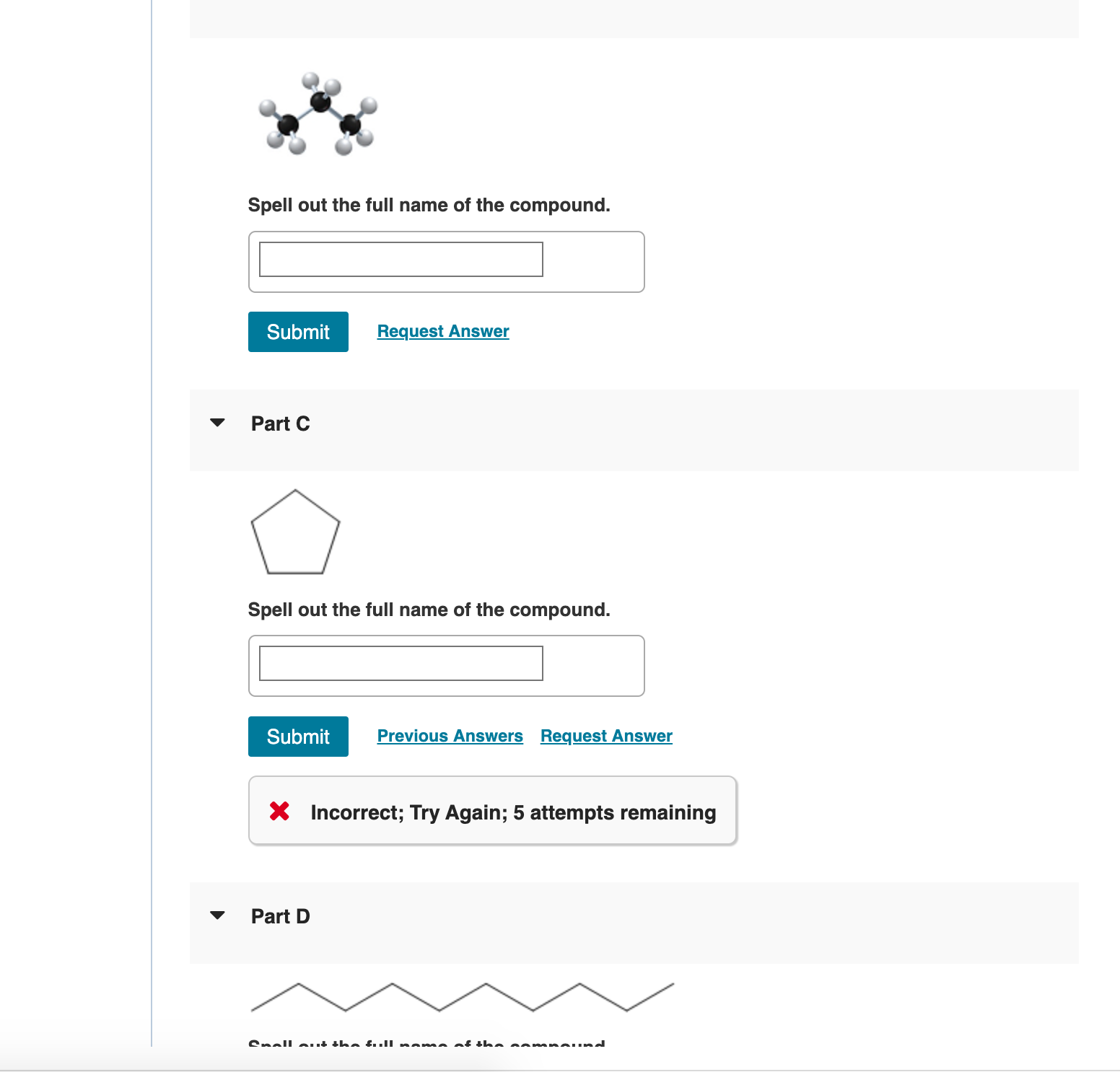 Solved Spell out the full name of the compounds | Chegg.com
