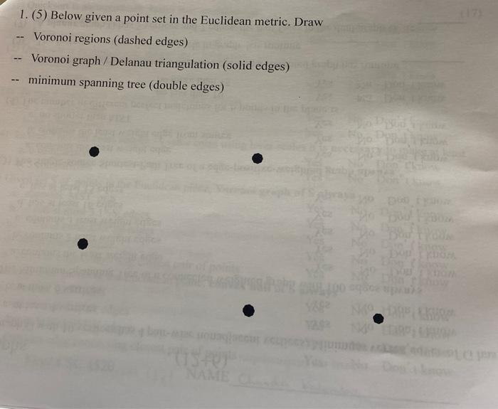 Solved 1. (5) Below given a point set in the Euclidean | Chegg.com