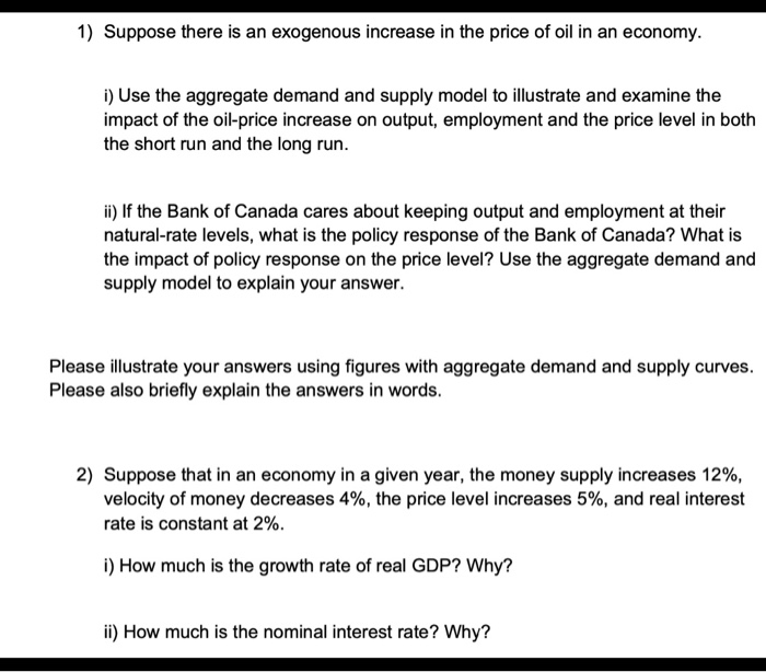 Solved 1) Suppose there is an exogenous increase in the | Chegg.com