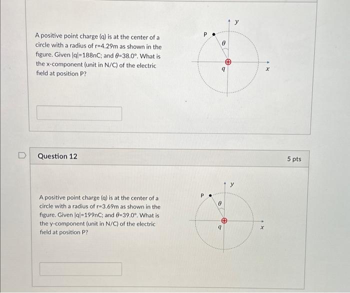 Solved A positive point charge (q) is at the center of a | Chegg.com