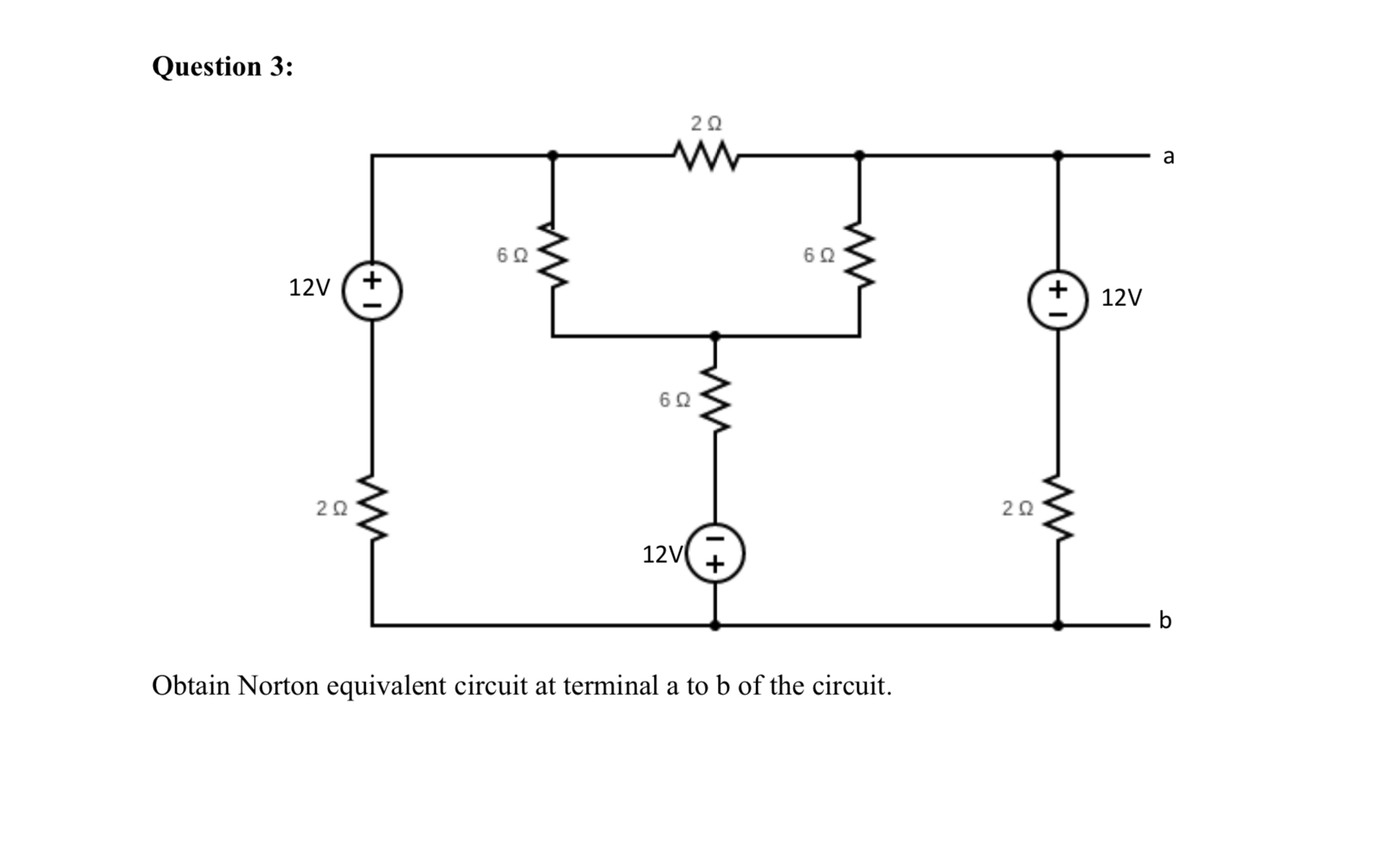 Solved Question 3:Obtain Norton equivalent circuit at | Chegg.com