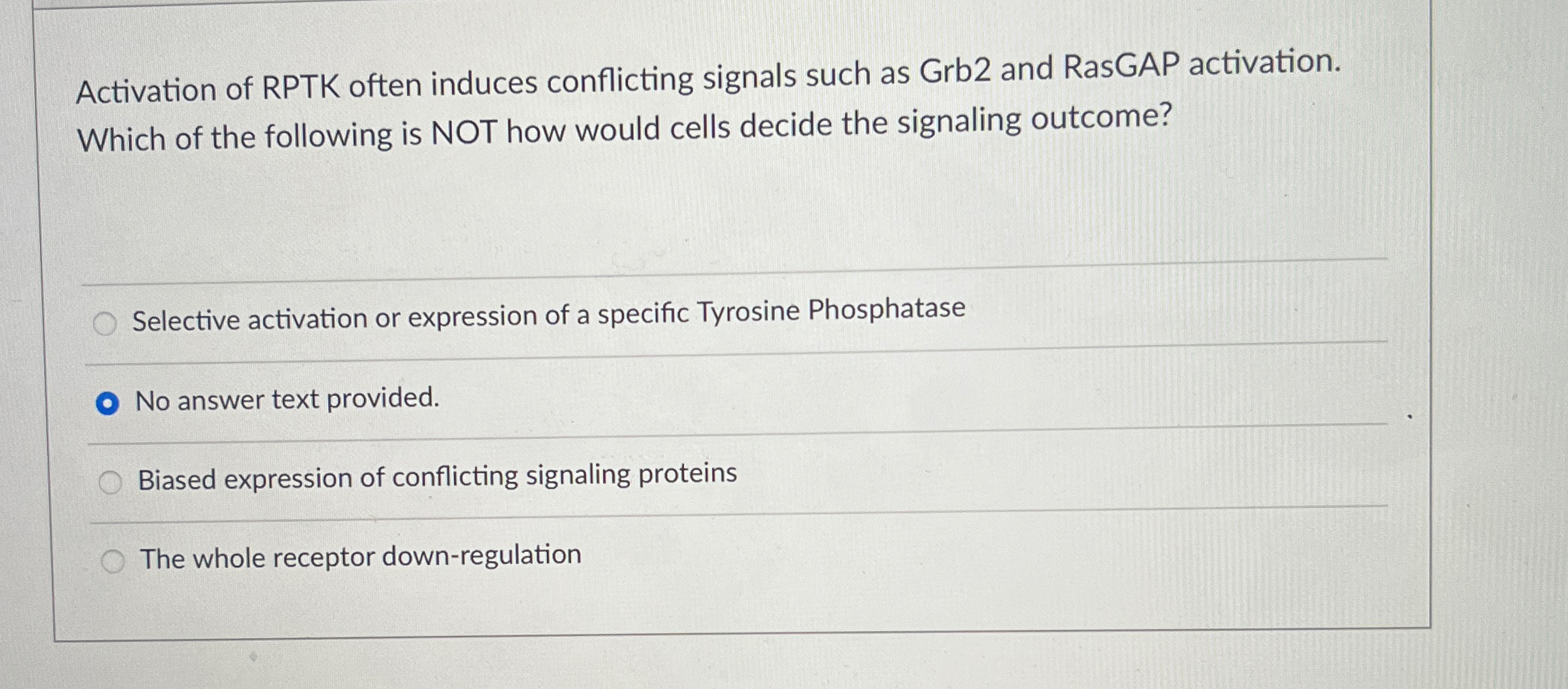 Solved Activation of RPTK often induces conflicting signals | Chegg.com