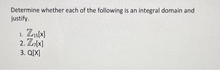 Solved Determine whether each of the following is an | Chegg.com