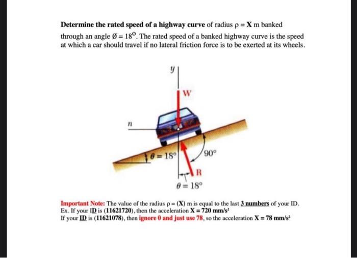 Solved Determine the rated speed of a highway curve of | Chegg.com