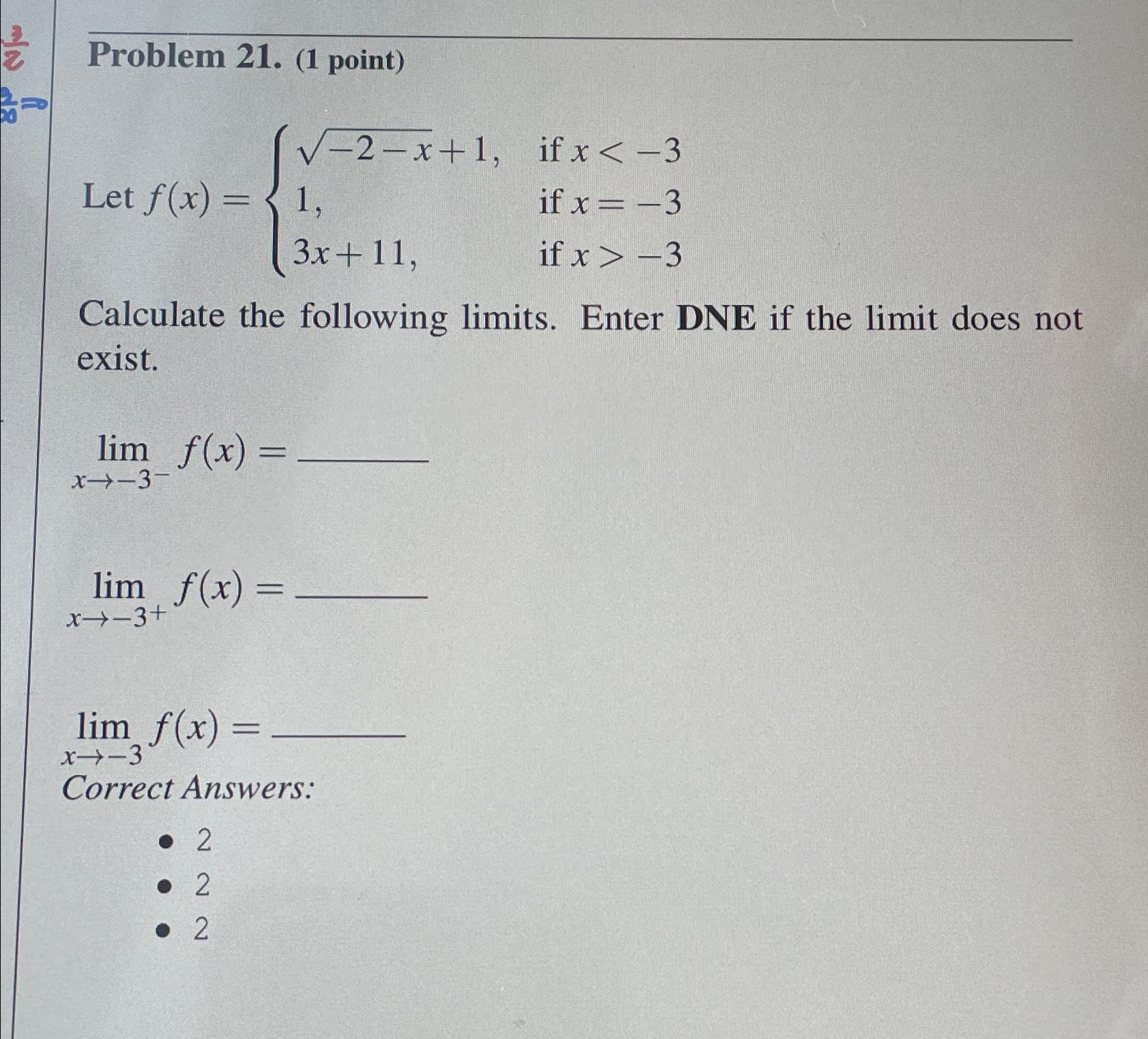 Solved Problem 21. (1 ﻿point)Let | Chegg.com