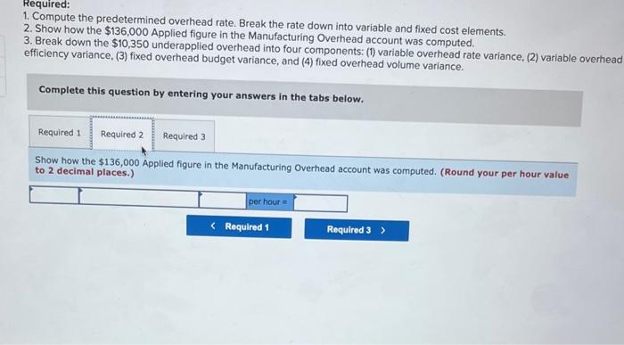 Problem 10A.9 (Algo) Applying Overhead; Overhead | Chegg.com
