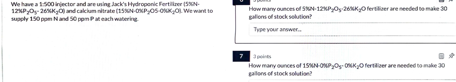 Solved We have a 1:500 ﻿injector and are using Jack's | Chegg.com