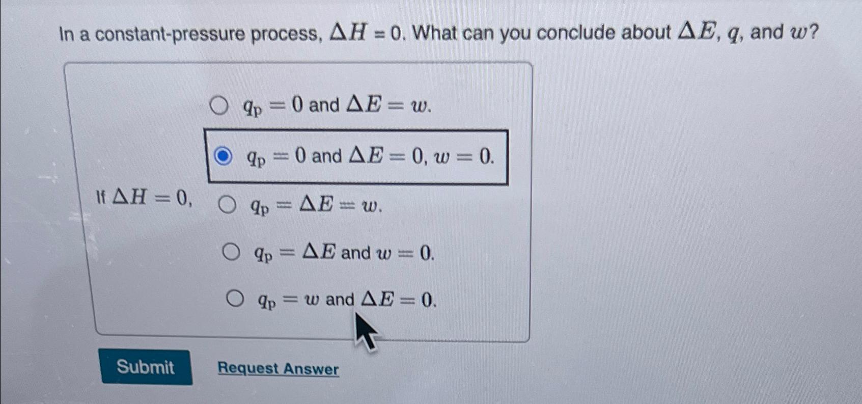 In a constant-pressure process, ΔH=0. ﻿What can you | Chegg.com