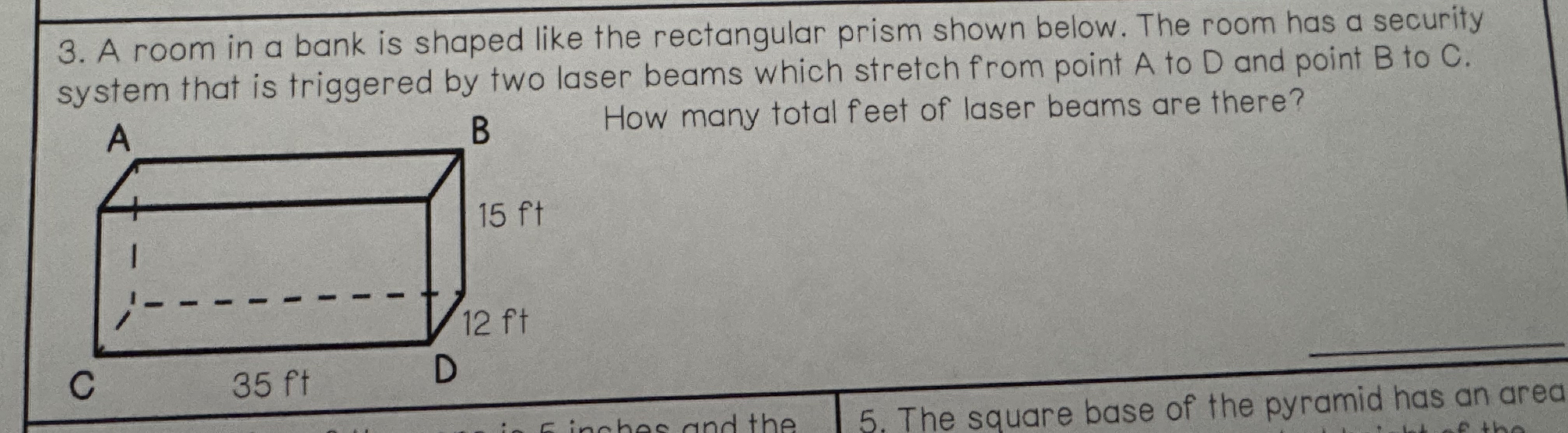 Solved A room in a bank is shaped like the rectangular prism | Chegg.com