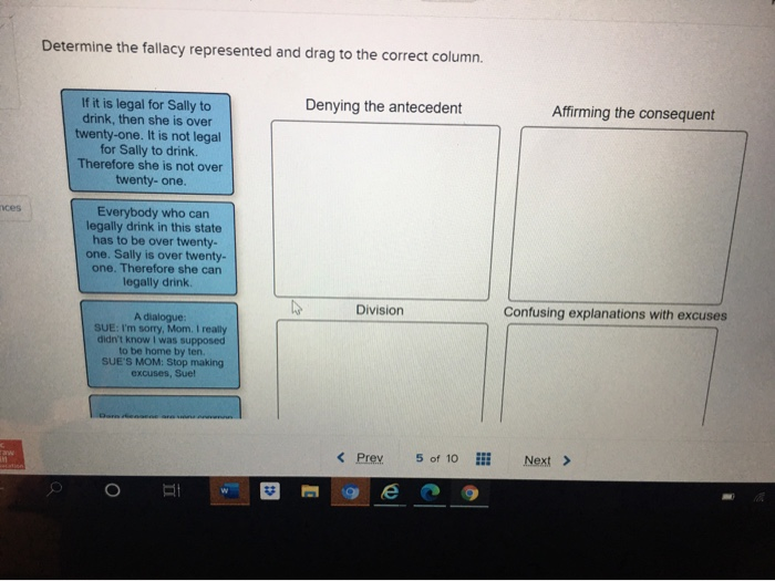 Solved Determine the fallacy represented and drag to the | Chegg.com