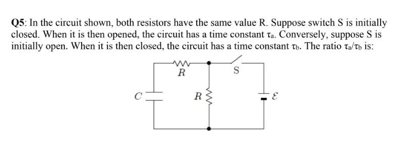 Solved Q5: In the circuit shown, both resistors have the | Chegg.com