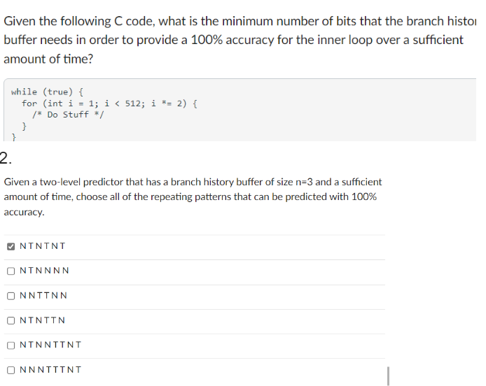Solved Given a two-level predictor that has a branch history | Chegg.com