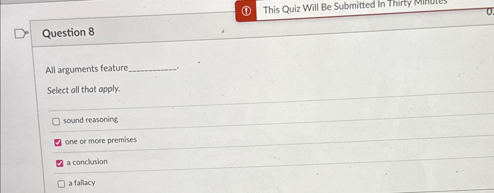 Solved Question 8All arguments featureSelect all that | Chegg.com