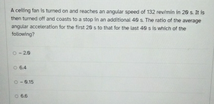 Solved A ceiling fan is turned on and reaches an angular | Chegg.com