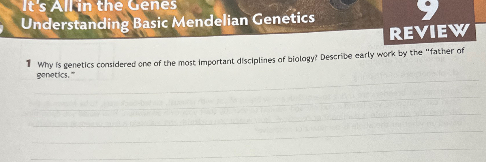Solved Understanding Basic Mendelian Genetics1 ﻿Why is | Chegg.com