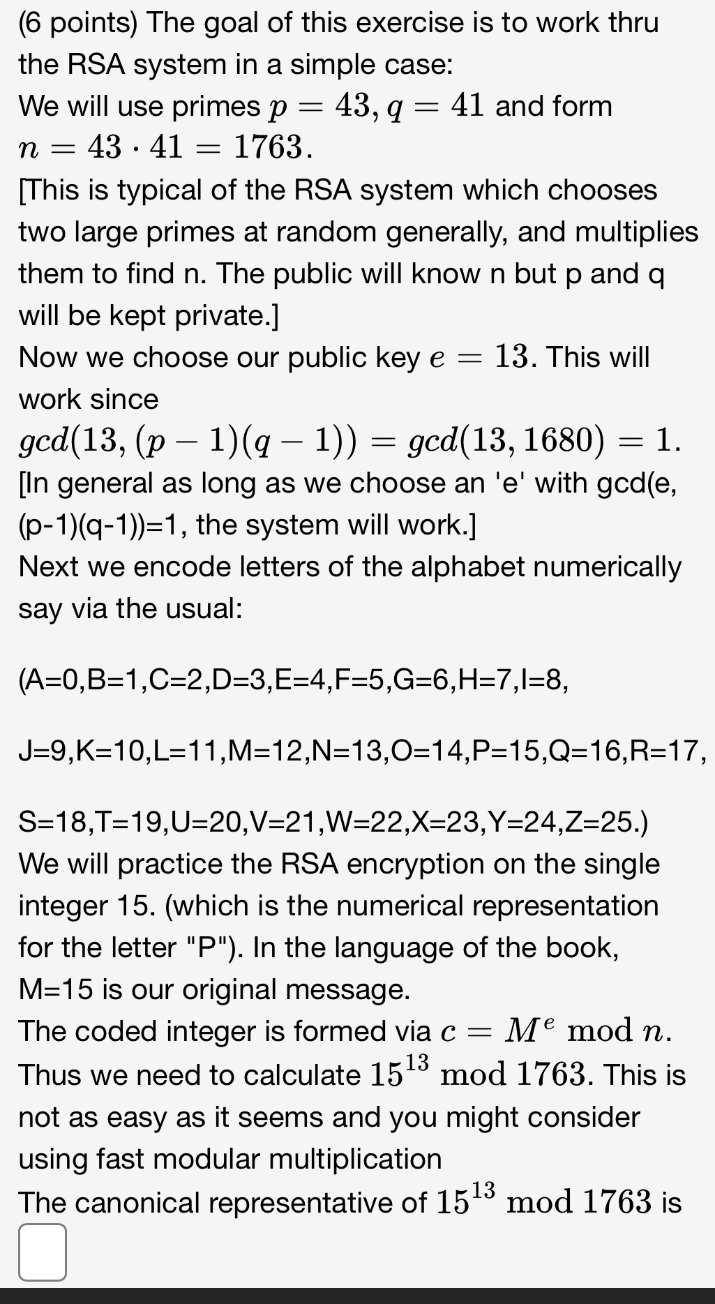 Solved (6 ﻿points) ﻿The goal of this exercise is to work | Chegg.com