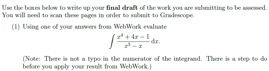 Solved (1) ﻿Using one of your answers from WebWork | Chegg.com